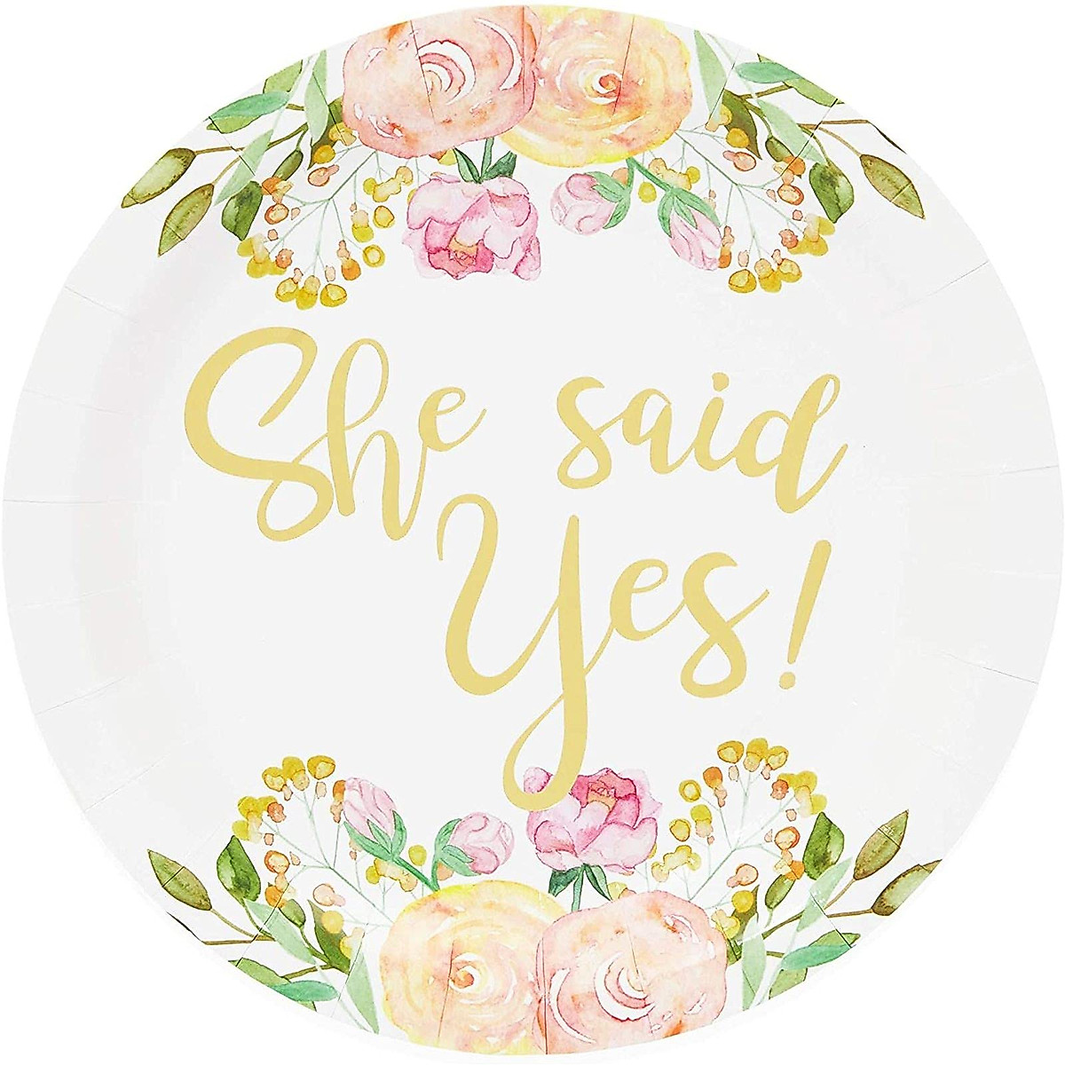 Sparkle and Bash Bridal Party Pack, Includes Paper Plates, Napkins, Cups, Cutlery, Banner, and Plastic Tablecloth (Serves 24, 146 Pieces)