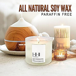 All-Natural Scented Soy Wax Eucalyptus Cedarwood Candle | Large Eight Ounce Single Wick | Long Burn time | HHI Candles