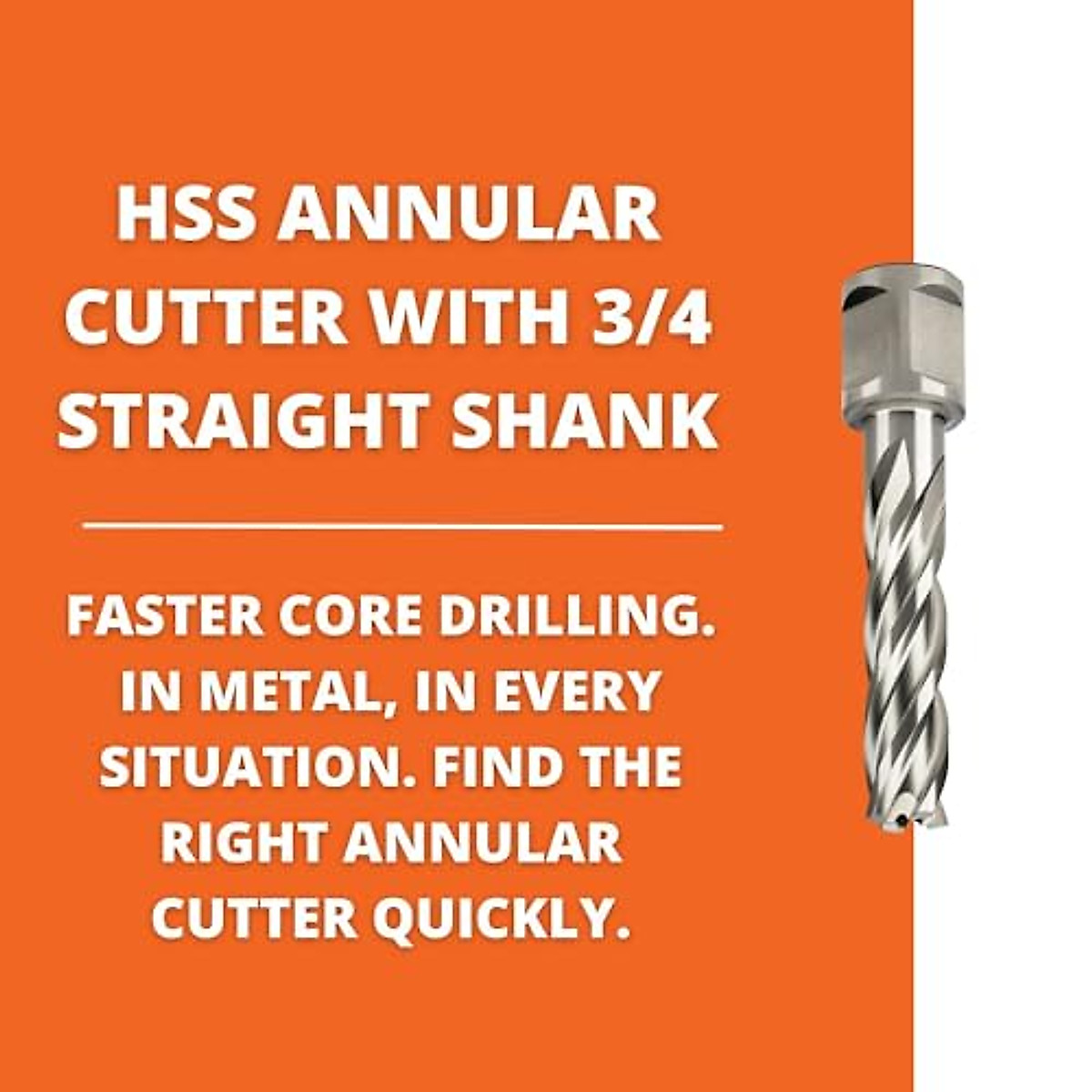 Jancy Slugger by Fein - HSS Nova Annular Cutter with Centering Pin - 3/4" Straight Shank, 2" Depth, 1/2" Diameter - 63134127042