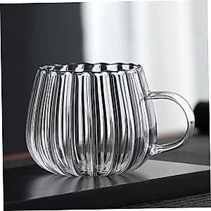 Angoily 2pcs Glass Pumpkin Cups 350ml Breakfast Cup for Milk Beer Cup Breakfast Glass Transparent Juice Cup Cocktail Cup Beverage Cup Transparent Whiskey Cup Drinking Cup Coffee Mug Clear Mug
