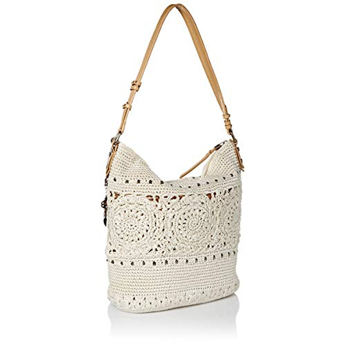 The Sak unisex adult Women's Sequoia Crochet Hobo Handbag, Natural Medallion, One Size US