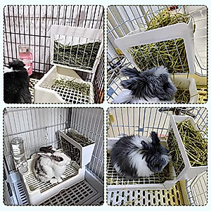 kathson Rabbit Hay Feeder Bunny Food Dispenser Alfalfa Grass Manger Holder Less Wasted for Guinea Pig Chinchilla Ferret