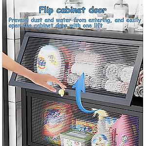 DouSeiAi Over Toilet Storage Cabinet with Hooks, Metal Over Toilet Bathroom Organizer, Large Capacity Freestanding Toilet Storage Shelf Suitable for Toilets, Balconies, Bathrooms, Kitchens, Grey