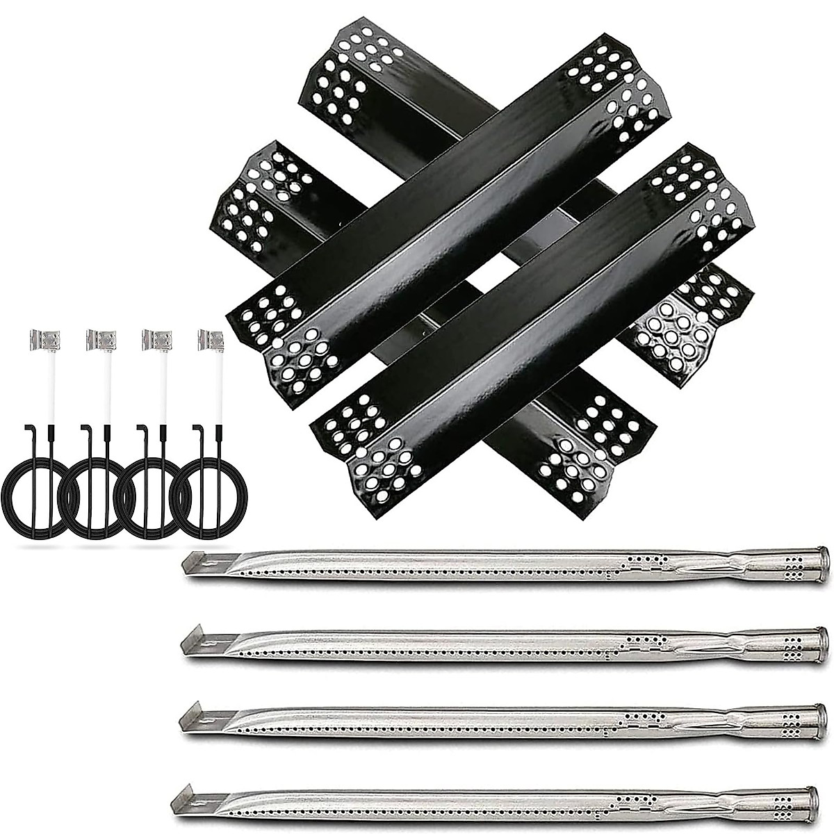 Uniflasy Replacement Part for Nexgrill 720-0925P Burner Tube, Heat Plates for Nexgrill 720-0896 720-0896B 720-0896E, for Home Depot Nexgrill Replacement Parts 4 Burner, 4 Pack