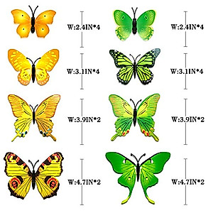 Yellow Green Party Decoration Kit Hanging Paper Fans Lanterns Flowers Pom Pom with 3D Butterfly Green Leaves Garland for Birthday Wedding Engagement Baby Shower Spring Summer Garden Tea Party Decor