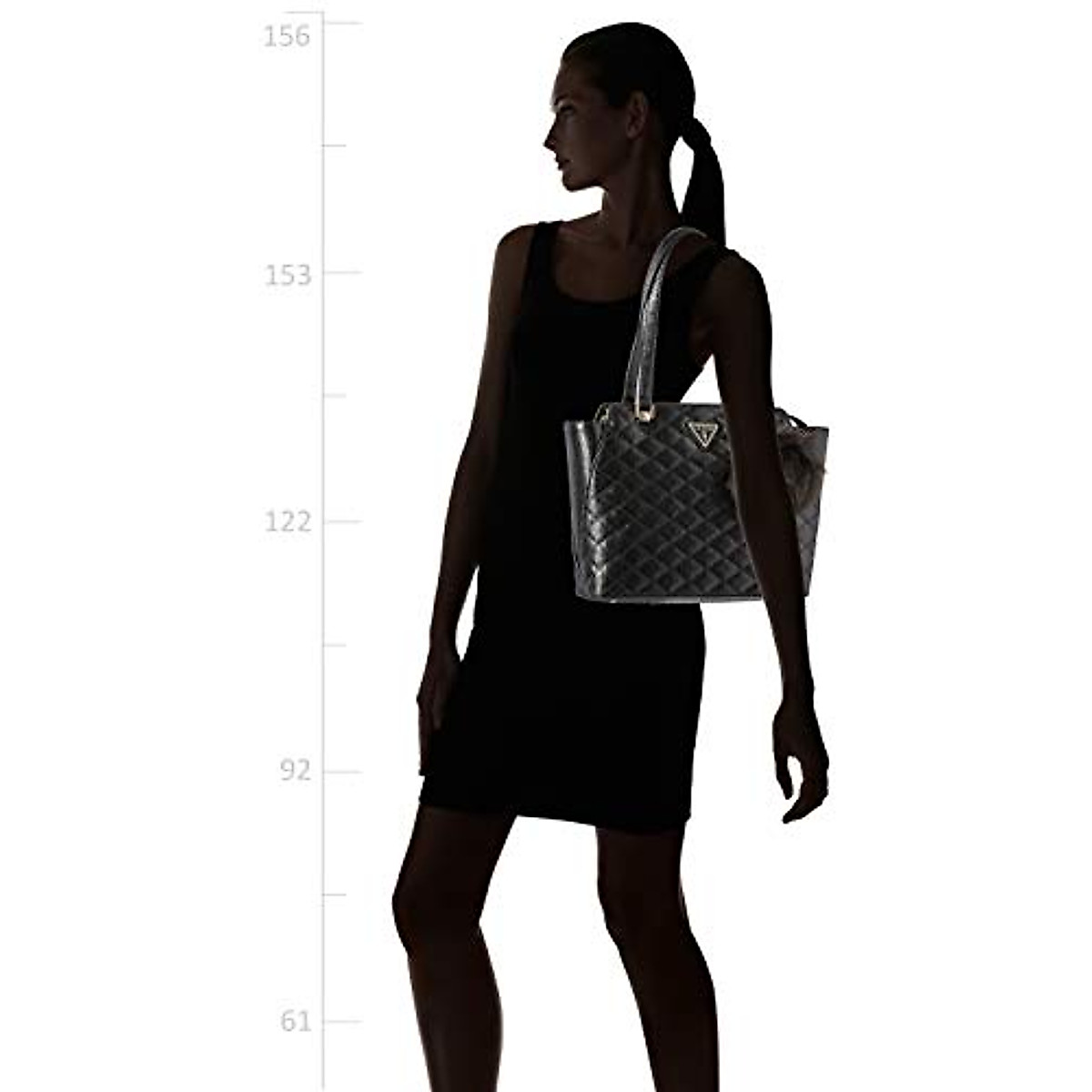 GUESS Women's Astrid Quilted Logo Tote Bag Handbag - Black