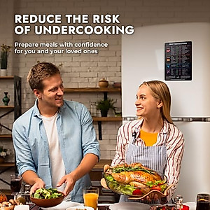 Levain & Co Meat Temperature Magnet - Beef, Poultry, Fish & Pork Cooking Temperature Chart - Vertical Meat Temperature Chart - Meat Temp Magnet Kitchen Tools Cooking Gadgets - Fridge Accessories