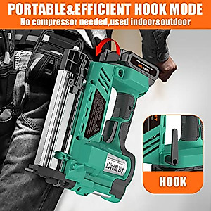 ENERTWIST 20V Cordless Brad Nailer 18 Gauge Nail Gun Battery Powered Including 2.0Ah Li-ion Battery 2 in 1 Cordless Nail/Staple Gun w/Lithium-Ion Battery for Upholstery, Carpentry,Woodworking