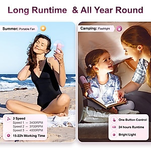 Portable Handheld Mini Fan, 4 in 1 Rechargeable Usb Fan, Small Hand Fan,Personal Desk Fan with Power Bank, Hand Warmer,Flashlight for Travel Camping