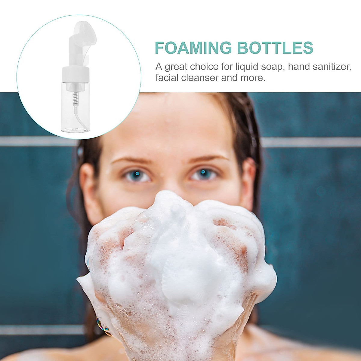 DOITOOL 2pcs Sparkling Bottle Foam Face Wash Liquid Hand Soap Foaming Foaming Soap Dispenser Empty Pump Bottles Travel Soap Hand Soap Foaming Bottles Empty Sub Bottle Clean