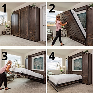 Wilding Wallbeds Murphy Bed Mechanism Kit Vertical Wall Bed, DIY Frame Hardware for Folding Cabinet, Easy to Build Hidden Bed (King)