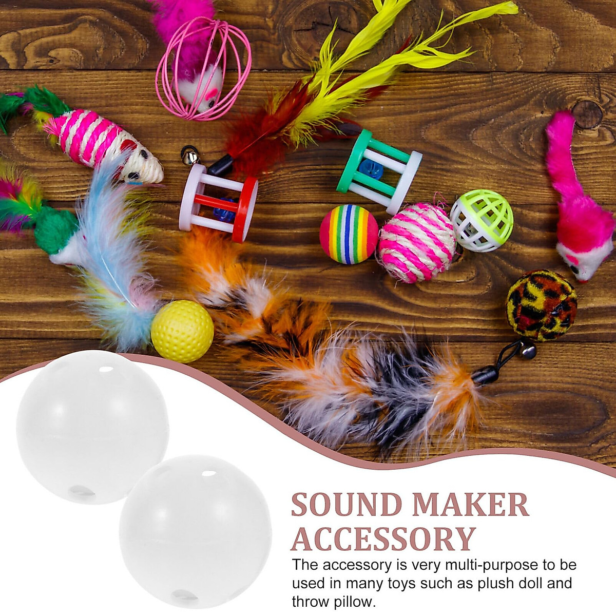 STOBOK 50PCS Noise Maker Repair Ball Rattle Box Repair Toy Insert Maker Sound Ball Toys Squeaker Noise Maker Rattle Insert Crafts Replacement Accessories for Kids Toy ( 24mm )