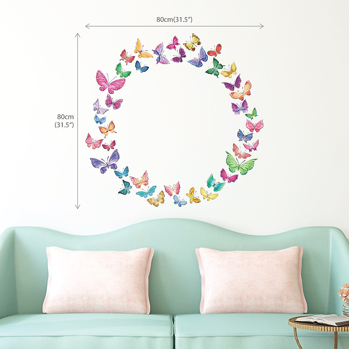 DECOWALL DS-8022 Watercolour Butterflies Kids Wall Stickers Wall Decals Peel and Stick Removable Wall Stickers for Kids Nursery Bedroom Living Room (Small) d?cor