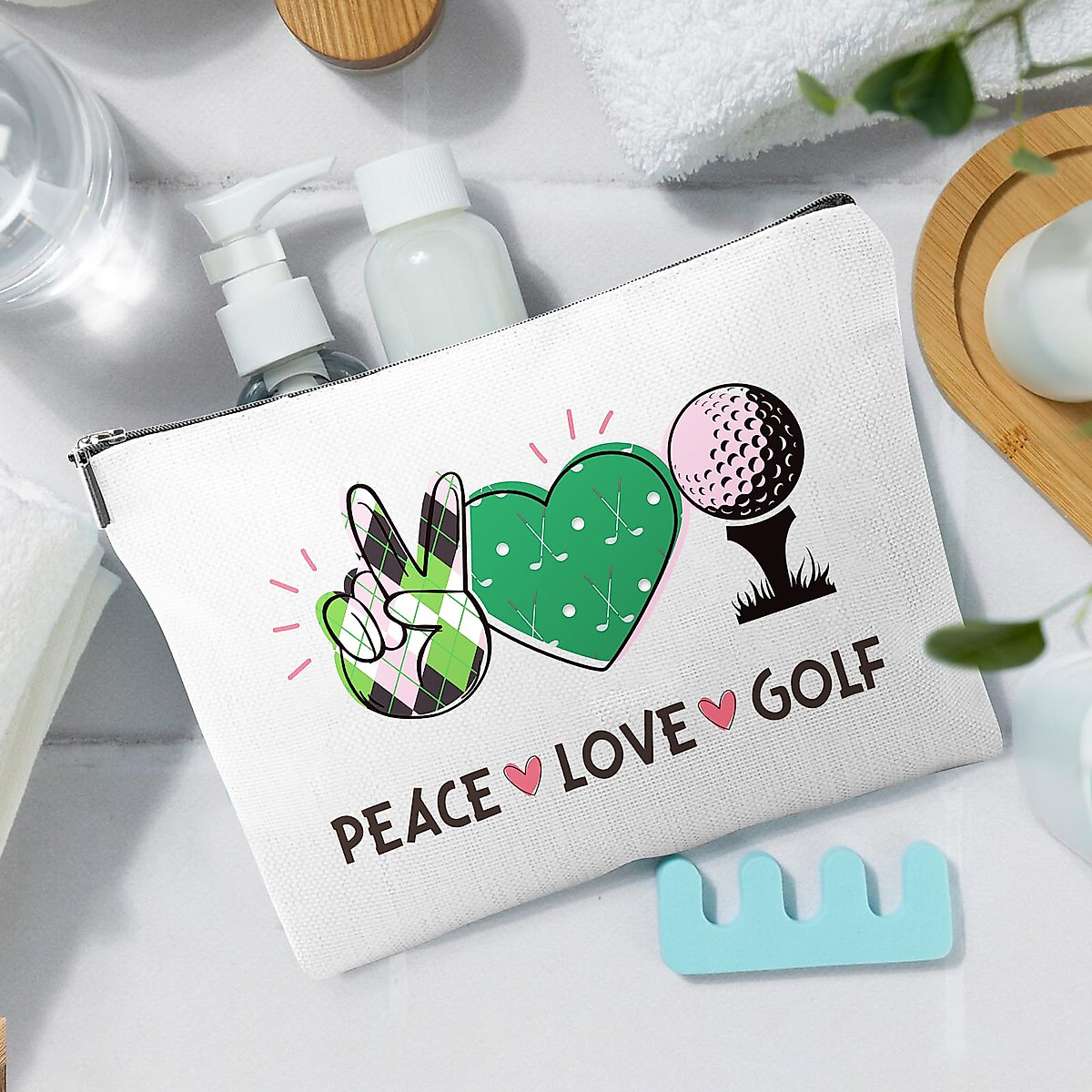 Keluna Golf Gifts for Women Golfers - 4Pcs Womens Golfing Accessories Gifts Set, 20oz Golf Tumbler Funny Golfer Socks Keychain Makeup Bag for Lady Girls Golfing Party Favors Birthday