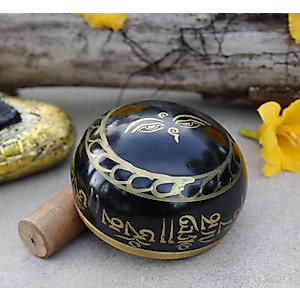 DharmaObjects Tibetan Meditation Om Mani Padme Hum Peace Singing Bowl With Mallet