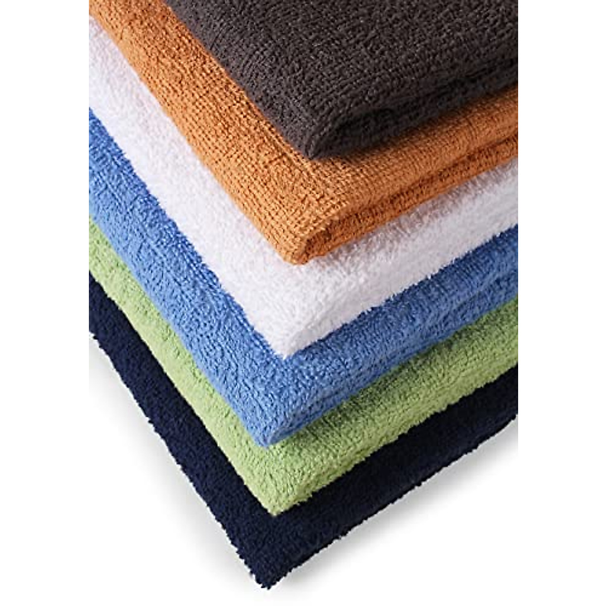 Towel and Linen Mart 100% Cotton 6 Pack Bath Towel Set, Quick Dry, Super Absorbent, Light Weight, Soft, Multi Colors (27 x 54 Pack of 6)