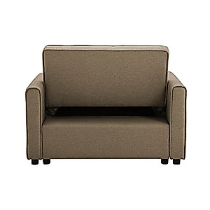 Lifestyle Solutions Serta Shelby Convertible Chair Sofabed, Tan
