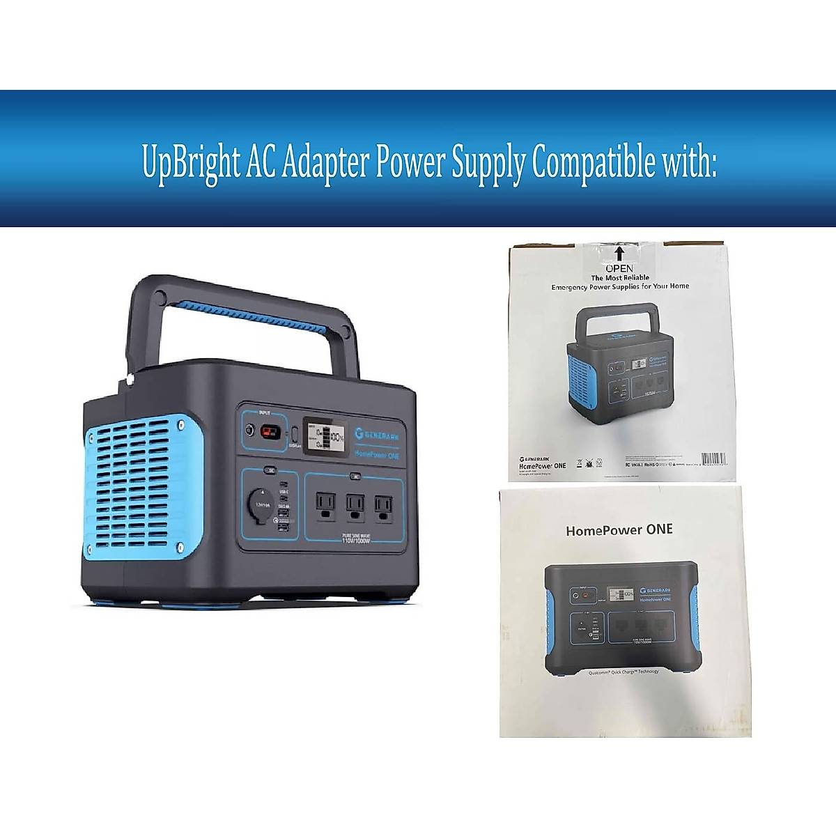 UpBright 24V AC/DC Adapter Compatible with Generark HomePower ONE GA-EPS-1000 Backup Battery Portable Power Station for Home 110V/1000W HuntKey HKA18024075-6C 24.0V 7.5A 180W Power Supply Cord Charger