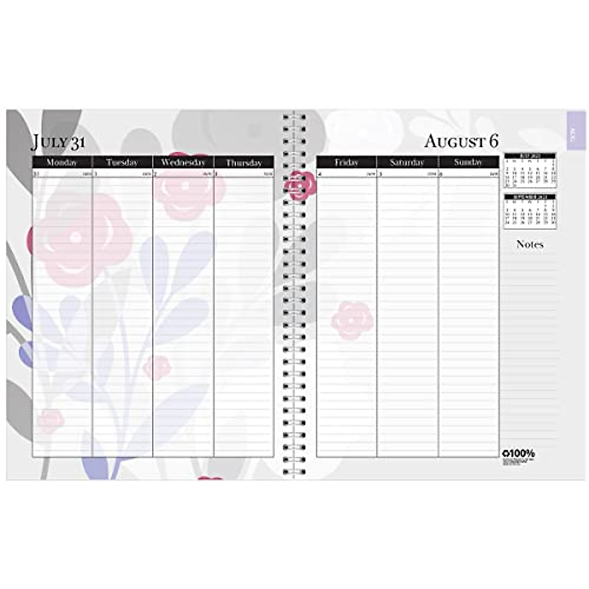 House of Doolittle 2023-2024 Monthly and Weekly Calendar Planner, Academic, Wild Flower, 7 x 9 Inches, August - July (295474-24)