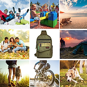 Sling Bags, Chest Shoulder Backpacks Crossbody Purse Outdoor Chest Bag Travel Backpack for Men Women Hiking Camping Cycling (Black 9.7'')