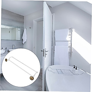 IMIKEYA 1 Pc Double Bar Towel Rack White to Rotate Hanging Rod Brass Household