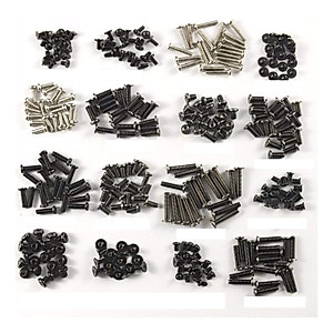 KIRANDY 320Pcs/Set Laptop Computer Notebook Screws Kit Assemble Fastening Flat Head Black Repair Case for IBM Dell Lenovo Samsung