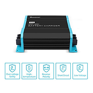 Renogy 12V 20A DC to DC On-Board Battery Charger for Flooded, Gel, AGM, and Lithium, Using Multi-Stage Charging in RVs, Commercial Vehicles, Boats, Yachts, 20A