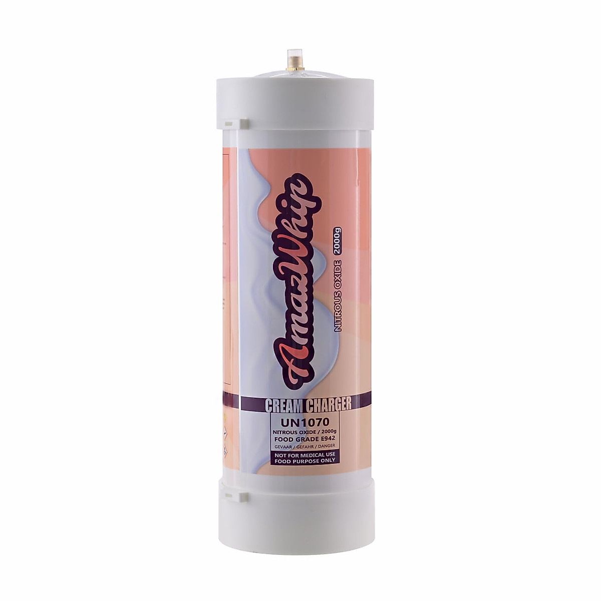 AmazWhip 2000G Whipped Cream Charger, 3.3L Cream Charger tanks (1 cylinder)
