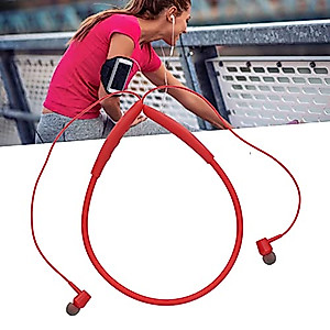 ASHATA Heavy Bass BT Neckband Headphones, Neckband Earphones Wireless, Metal Magnetic Suction Heavy Bass Wireless Running Neckband Earphone for Sports