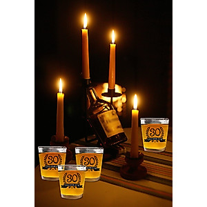 Bisyata 30th Birthday Shot Glass Gift Set for Him or Her - 30 Birthday Party Decorations for Women or Men - 2oz Shot Glasses - Set of 6 - With Gift Box