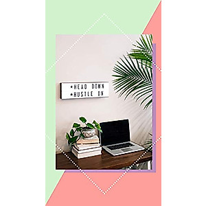 My Cinema Lightbox The Vintage Edition LED Marquee Light Box with 140 Letters, Numbers, and Symbols to make your own sign Extra Long Length with a Faux Wood Finish