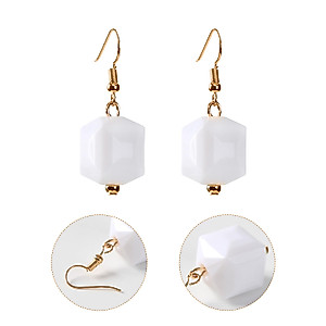 Cumwoen Women Costume Accessory Set with White Bead Necklace Earrings Skeleton Bone Hair Clips Halloween Cave Cosplay Party Supplies for Wilma Pebble Flintstone