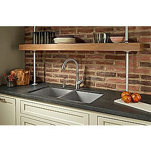 Pfister Tamera Kitchen Faucet with Pull Down Sprayer and Soap Dispenser, Single Handle, High Arc, Stainless Steel Finish, F5297TAS