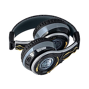 eKids Black Panther Wakanda Forever Bluetooth Headphones, Wireless Headphones with Microphone Includes Aux Cord, Volume Reduced Kids Foldable Headphones for School, Home, or Travel