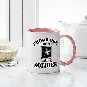 CafePress Proud U.S. Army Mom Mug Ceramic Coffee Mug, Tea Cup 11 oz