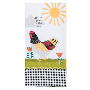 Kay Dee Designs Farm Charm Chicken DP Terry Dish Towel, 16 x 20, Various