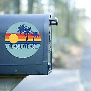 Beach Please Cute Tropical Magnet, Magnetic Decals for Cars, Mailbox, Locker, Classroom, or Fridge, 5.5 Inches