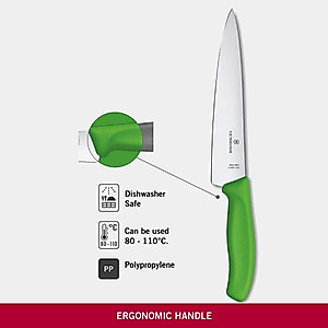 Victorinox 6.8006.19L4B Swiss Classic Carving Knife for Carving, Slicing and Dicing Meats, Vegetables or Fruits Straight Blade in Green, 7.5 inches