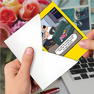 NobleWorks - 1 Cartoon Birthday Greeting Card Funny - Hilarious Bday Notecard with Envelope, Comic Humor Celebration - Age Scroll C3679BDG