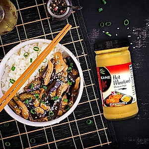 KA-ME Hot Mustard 7.25 oz, Asian Ingredients and Flavors, No Preservatives/MSG, Condiments For Egg & Spring Rolls, Fried Wonton, Roasted Pork Belly, Chinese Beef Hot Pot and Many More