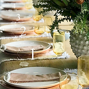 30 Pcs Clear Hexagon Acrylic Place Cards with Holders, DIY Blank Acrylic Name Place Cards Acrylic Signs, Freestanding Acrylic Wedding Guest Names Escort Cards for Wedding Party Dinner Table Setting