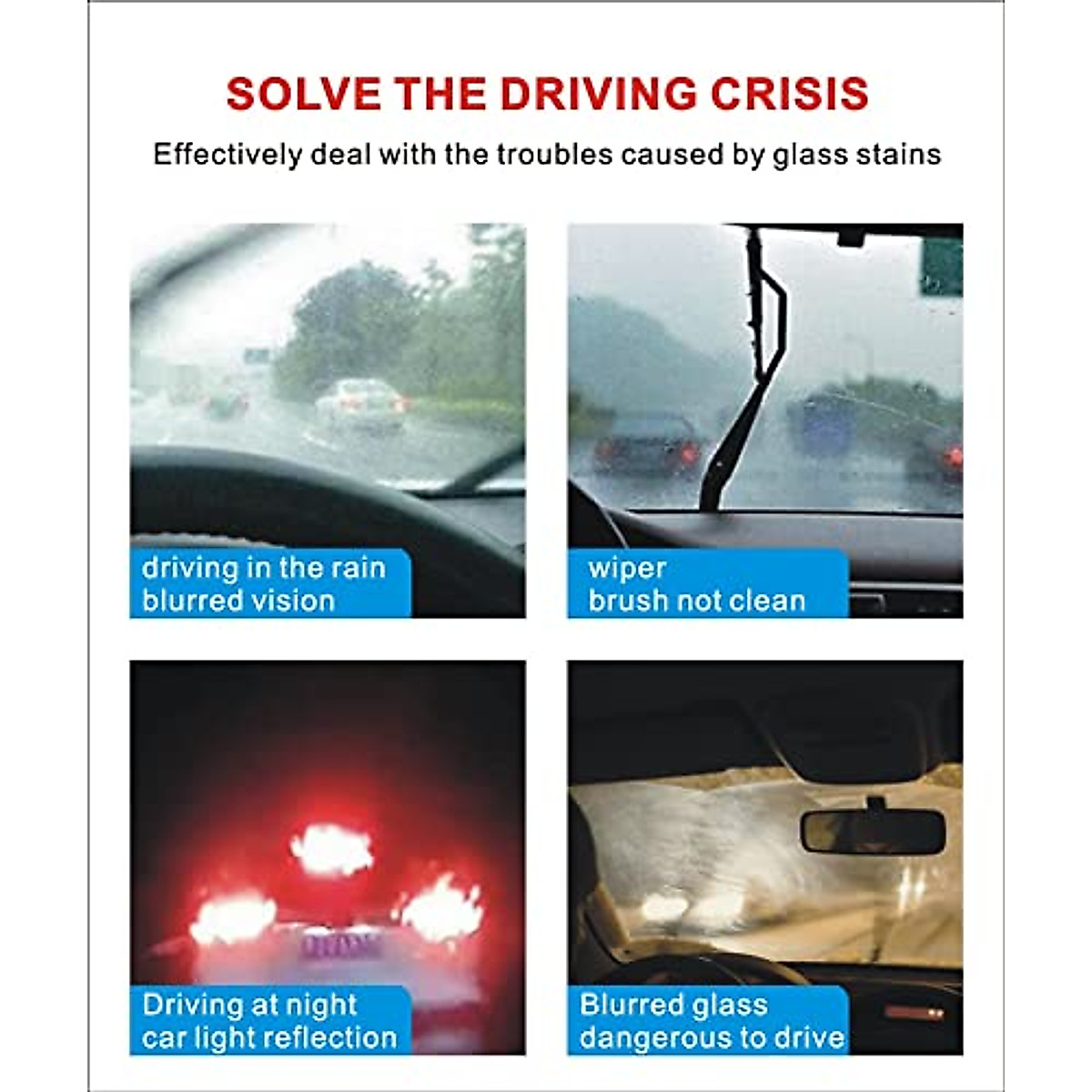 LONGLUAN Car Glass Oil Film Cleaner, Glass Oil Film Removing Paste, Car Windshield Oil Film Cleaner, Car Windshield Cleaning Cream, Safety and Long-term Protection (3pcs)