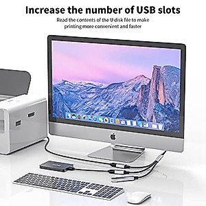 3 in 1 USB Splitter Cable, MOGOOD USB Power Splitter 1 Male to 3 Female USB 2.0 Adapter 1 to 3 USB Splitter USB Extension Cable USB multiport for Charging/Data Transfer/Laptop/Mac