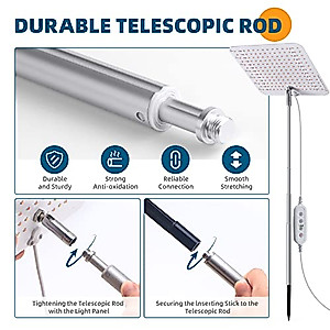 Barrina Plant Grow Light, 182 LEDs Full Spectrum Grow Lights for Indoor Plants, Height Adjustable Growing Lamp Fixture with Automatic Timer 3/6/12H, 7 Dimmable Levels, 3 Color Mode for Large Plants