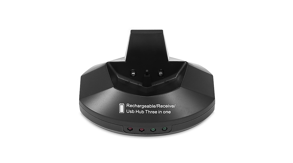 Wireless Ergonomic Mouse with 3-Port USB Hub for Gaming & Office