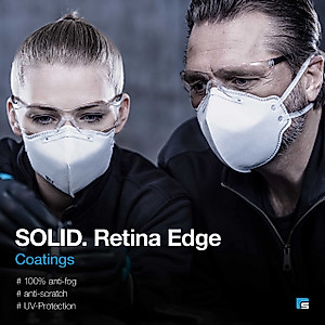 SolidWork Safety Glasses Clear Lens with Side Shields, Anti Fog, Anti Scratch, Anti-Glare, Protective Eyewear for Men & Women