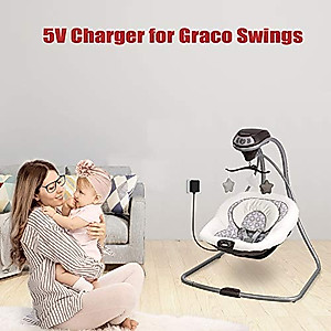 5V Baby Swing Replacement Power Cord Compatible with Graco Swing, Simple Swing, Glider LX, Glider Elite, Glider Petite LX, Sweetpeace, Sweet Snuggle, DuetConnect LX, DuetSoothe AC Adapter (10FT)