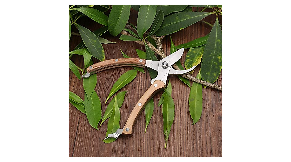 LIFVCNT Wood Handle Garden Shears - Sharp Pruning Scissors