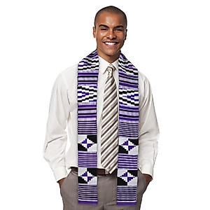 ADVANSYNC Traditional Double Weave Premium Handwoven Kente Cloth (purple)