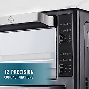 Calphalon Performance 12-in-1 Air Fry Toaster Oven with Dual Zone 12" Pizza Drawer Oven combo,Digital Precision Controls, Dark Stainless